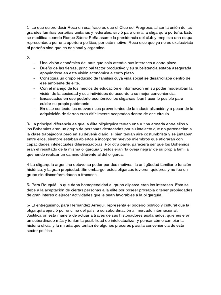 TP1 Historia 2023 | PDF | Oligarquía | Buenos Aires