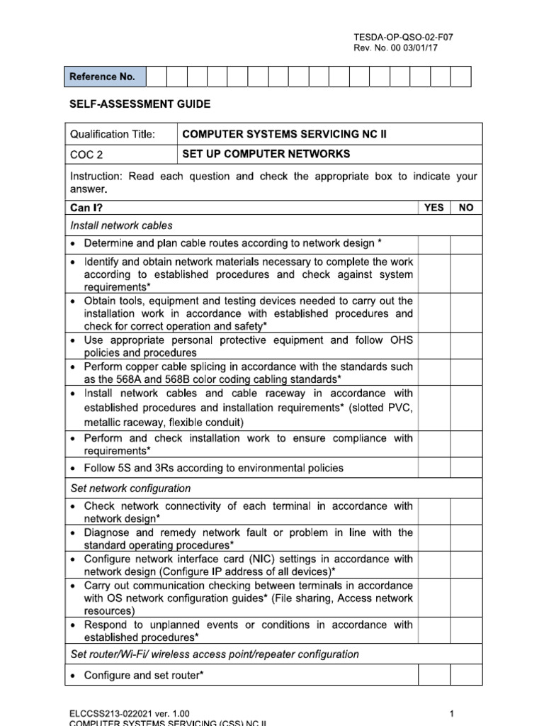 Coc2.Self Assessment Guide (Sag) | PDF