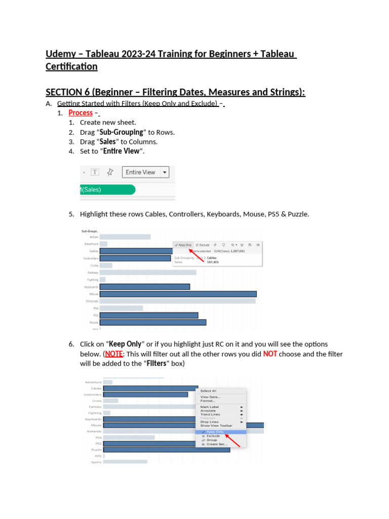 Udemy - Tableau 2023-24 Training For Beginners + Tableau Certification (Sect. 6) | PDF ...