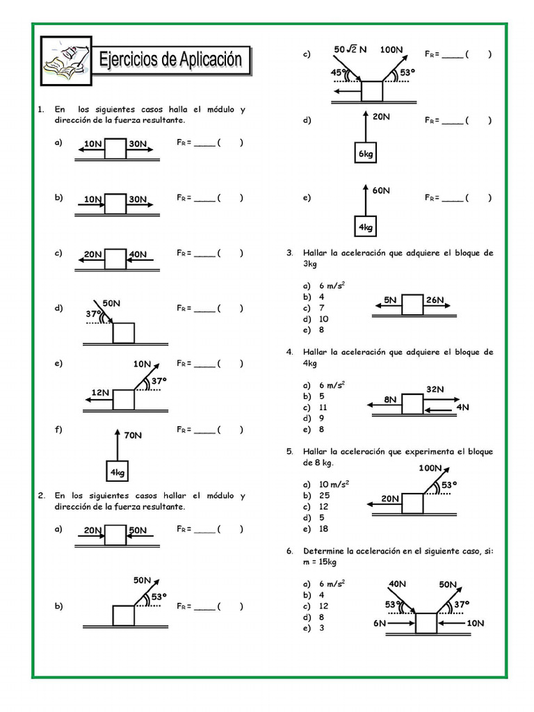 Ficha de Ejercicios Propuestos de Dinamica | PDF