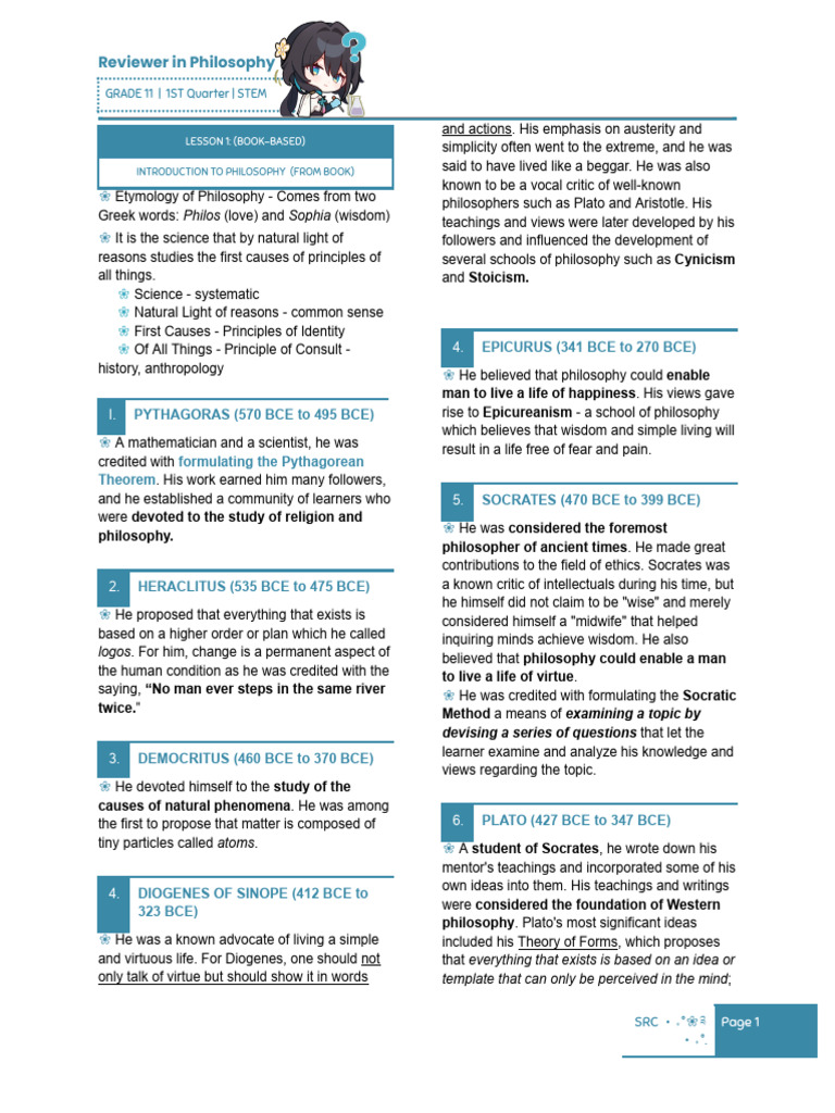 Grade 11 Philosophy Reviewer | PDF | Truth | Reason