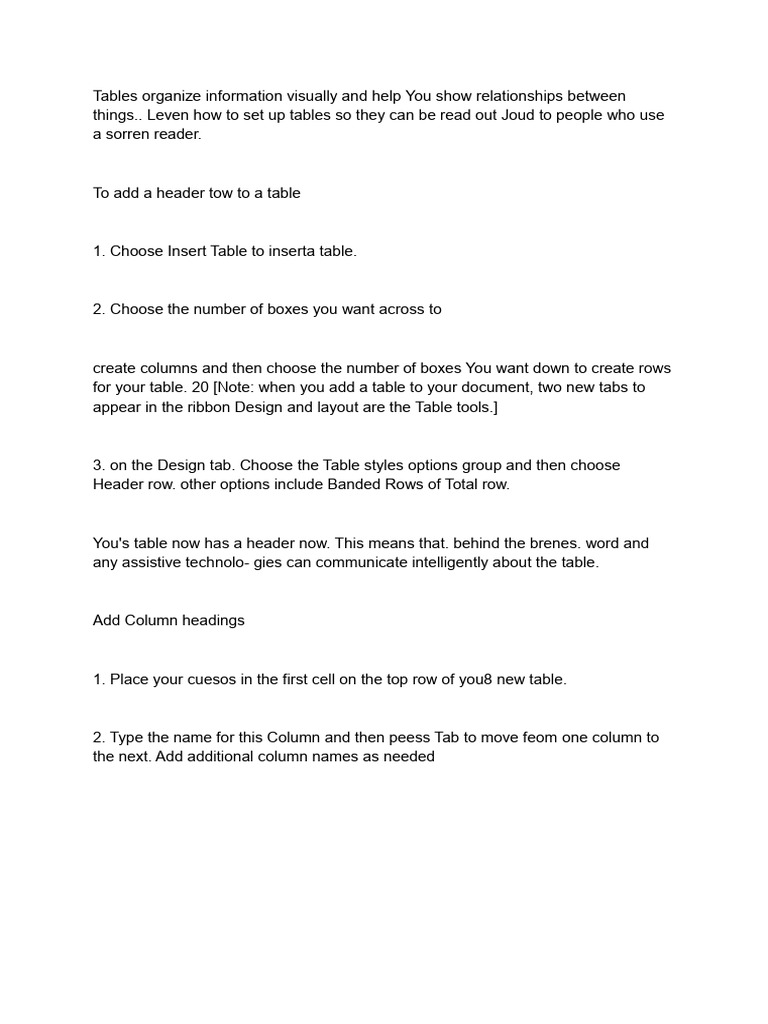 Creating Accessible Tables & Resumes | PDF | Résumé | Microsoft Word