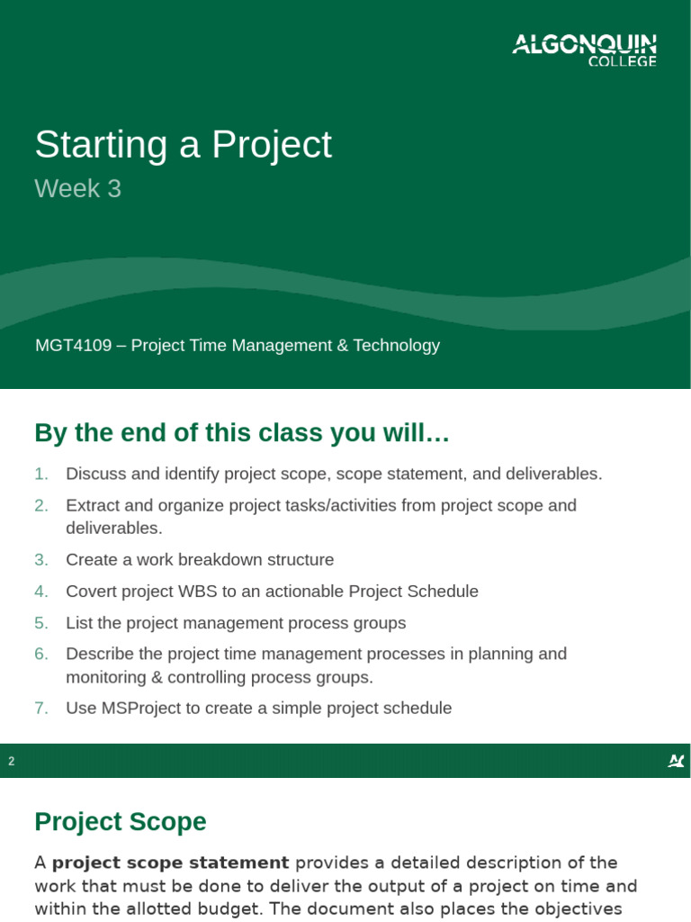Wk3 MGT4109 - Starting A Project | PDF | Project Management