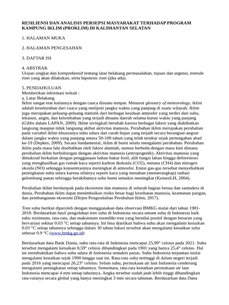 Proposal PROKLIM | PDF