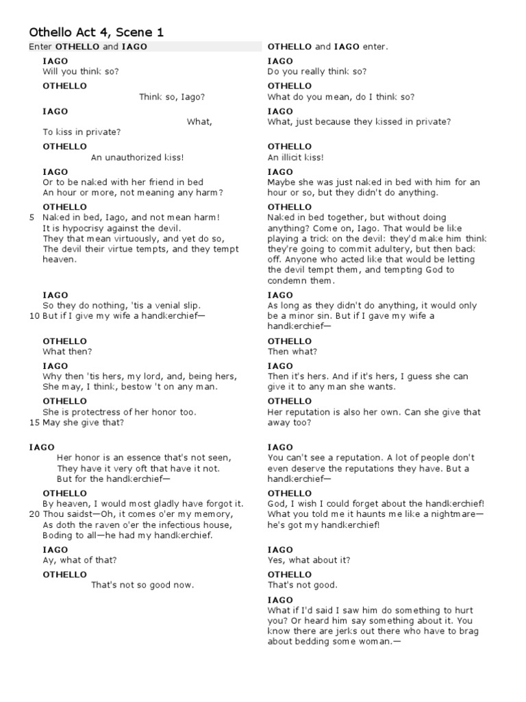 Othello Act 4 Scene 1 | Iago | Othello