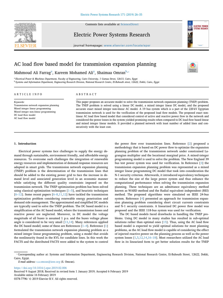 AC Load Flow Based Model For Transmission Expansion Planning | PDF | Electric Power Transmission ...