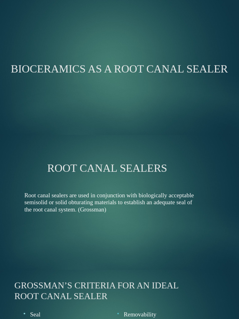 Bioceramics in Root Canal Sealing | PDF | Materials