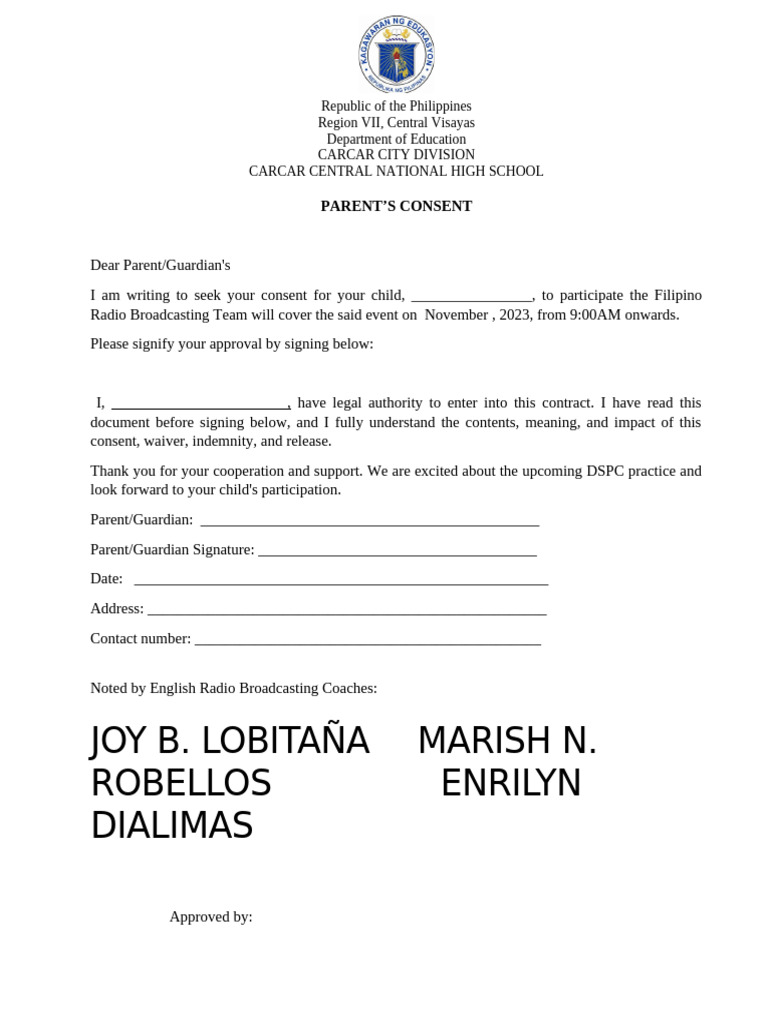 DSPC Consent 3 | PDF