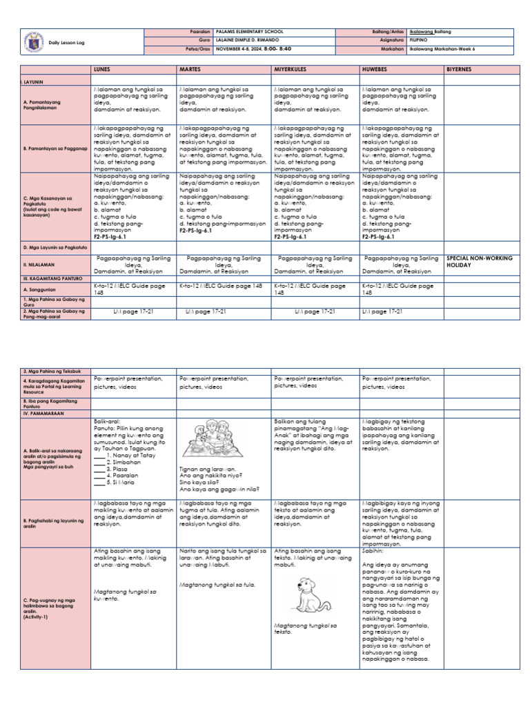 Q2-Week6-Dll Filipino 2 | PDF