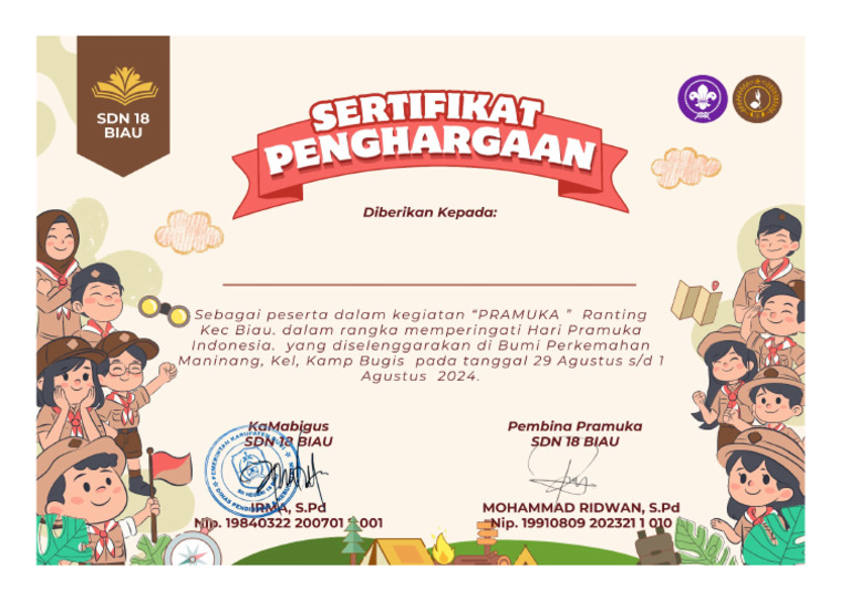 Sertifikat Pramuka | PDF
