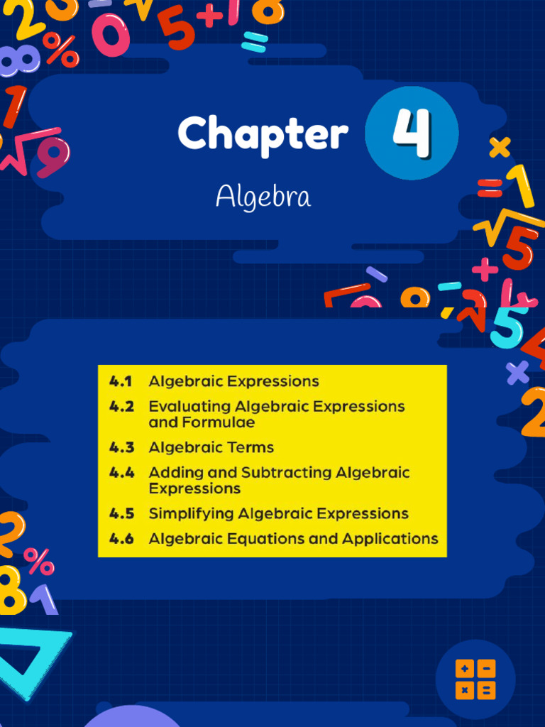 4.1 Algebraic Expressions | PDF