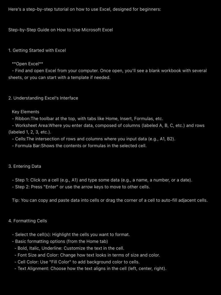 Beginner's Guide to Excel Basics | PDF | Microsoft Excel | Software