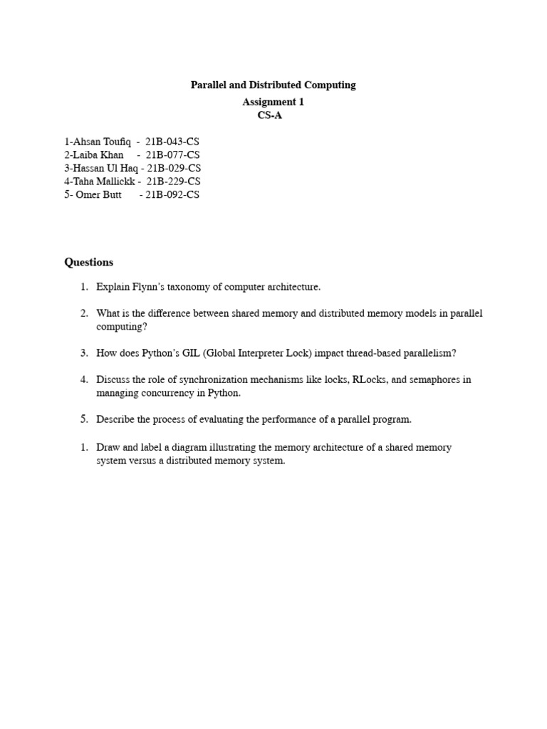 PDC Assignment | PDF | Computers