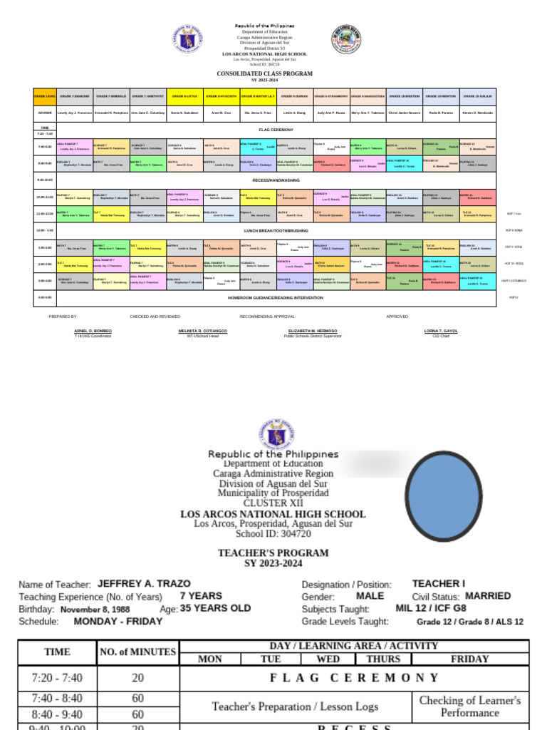 Consolidated Teachers Program 2023 2024 Trazo | PDF | Philippines