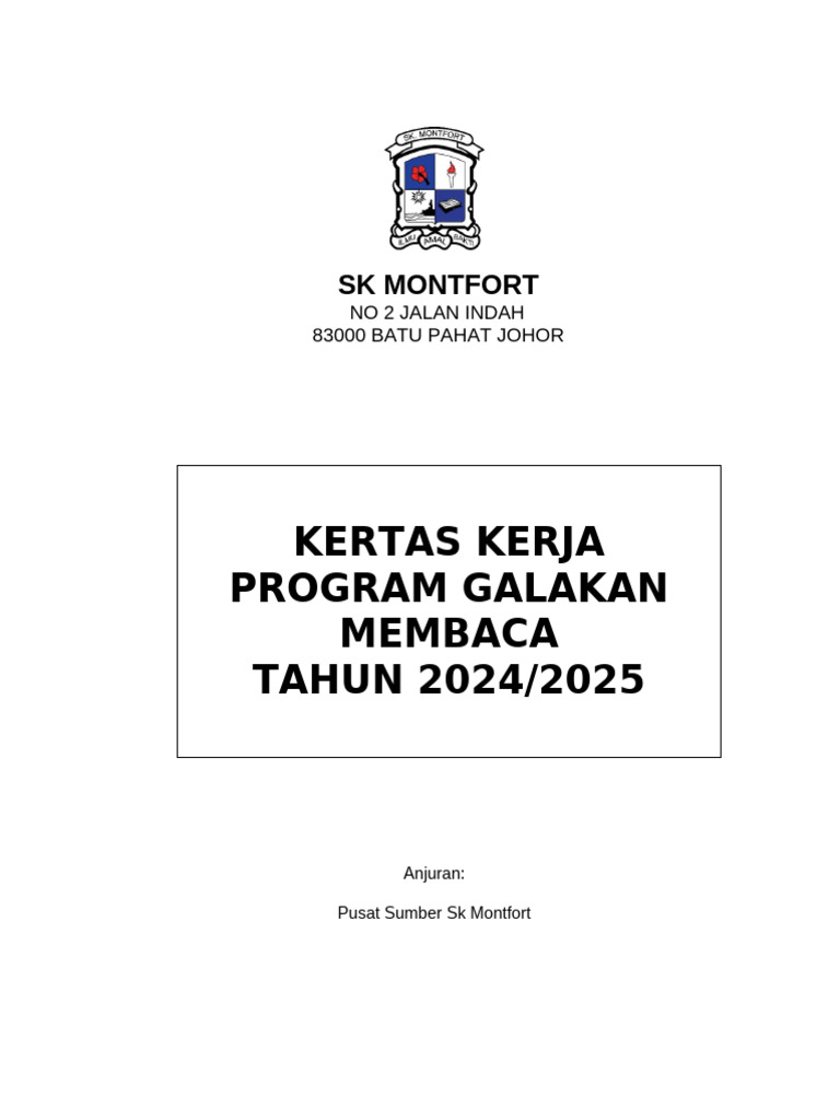 KERTAS_KERJA_PROGRAM_GALAKAN_MEMBACA_ 2024 | PDF