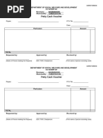 Petty Cash Voucher Form for DSWD | PDF
