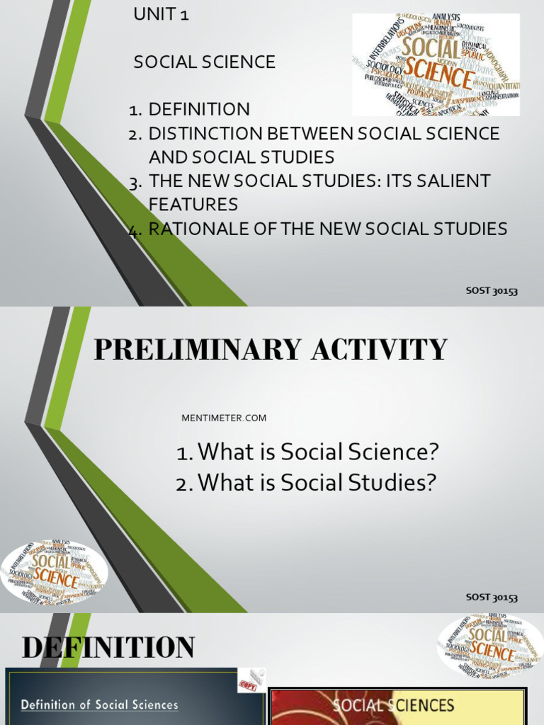 Unit 1 - Definition of Social STudies Social Science | PDF | Social ...