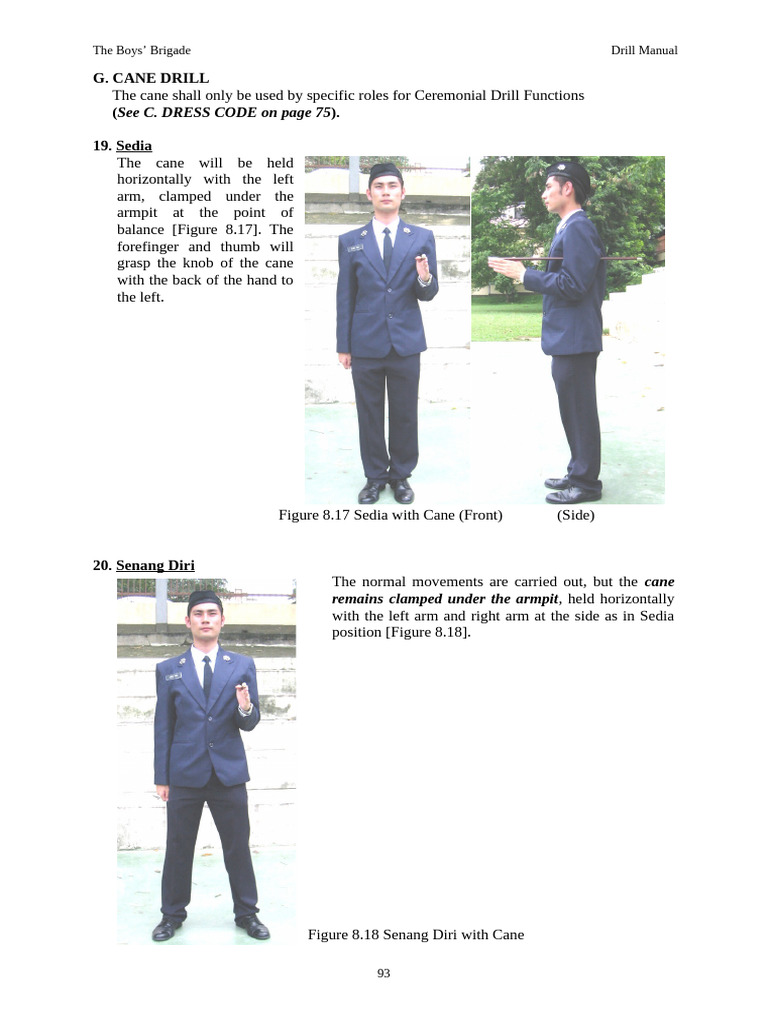 Boys' Brigade Cane Drill Techniques | PDF