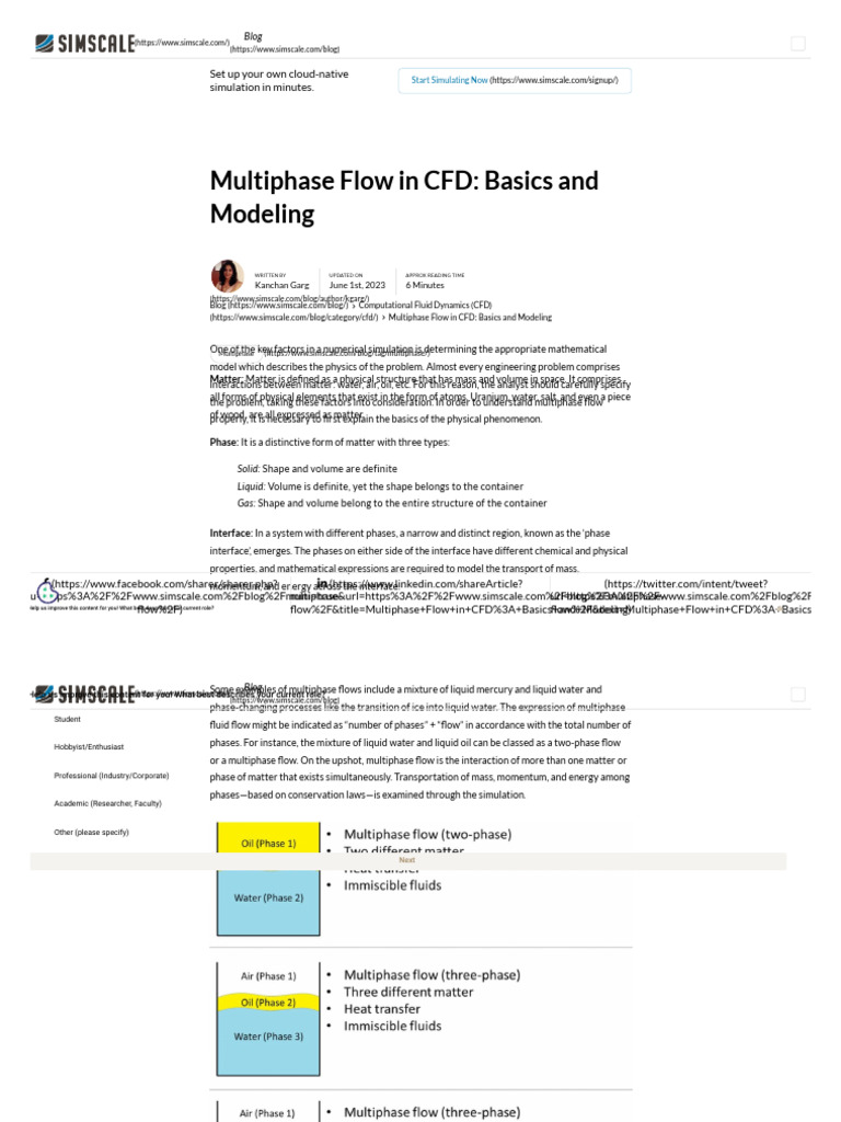 Multiphase Flow in CFD - Basics and Modeling | PDF | Computational Fluid Dynamics | Matter