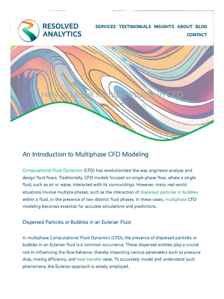 Multiphase Modeling in CFD | PDF | Computational Fluid Dynamics | Continuum Mechanics