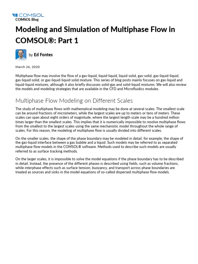Modeling and Simulation of Multiphase Flow in COMSOL®_ Part 1 | PDF | Colloid | Fluid Dynamics