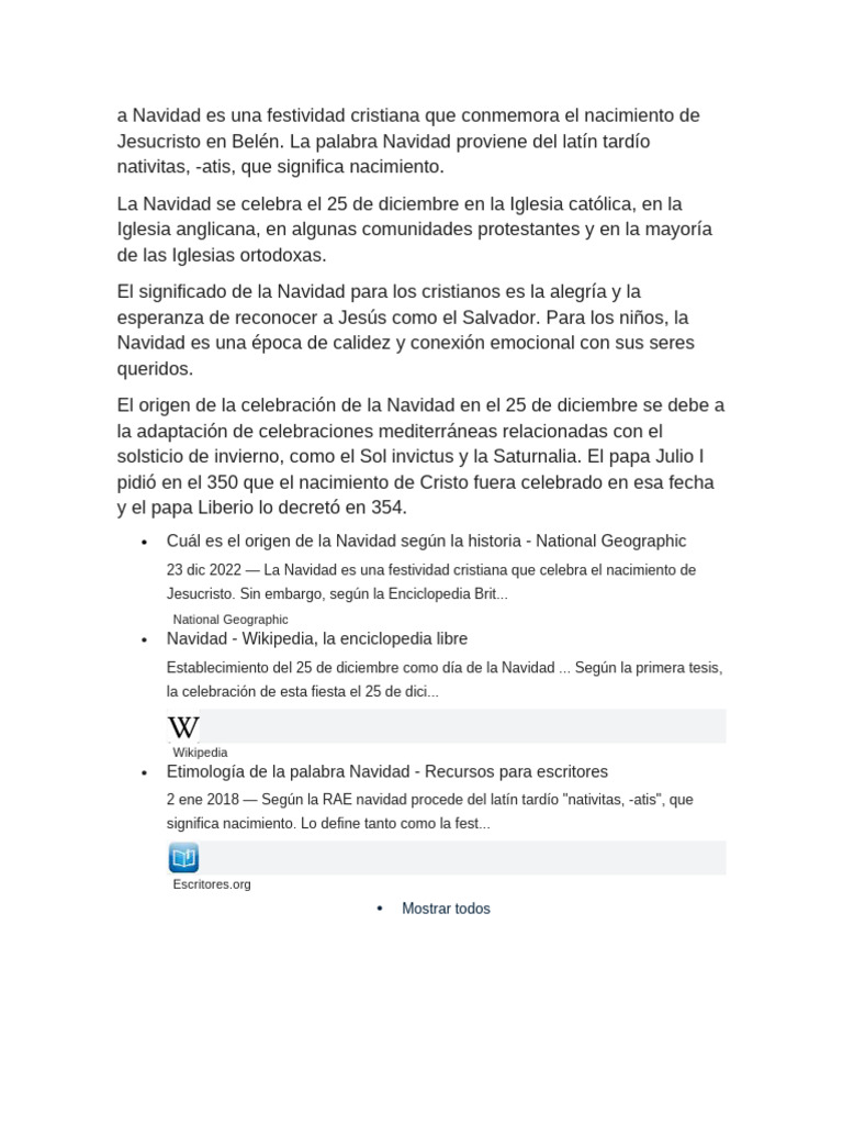 Significado y Origen de la Navidad | PDF
