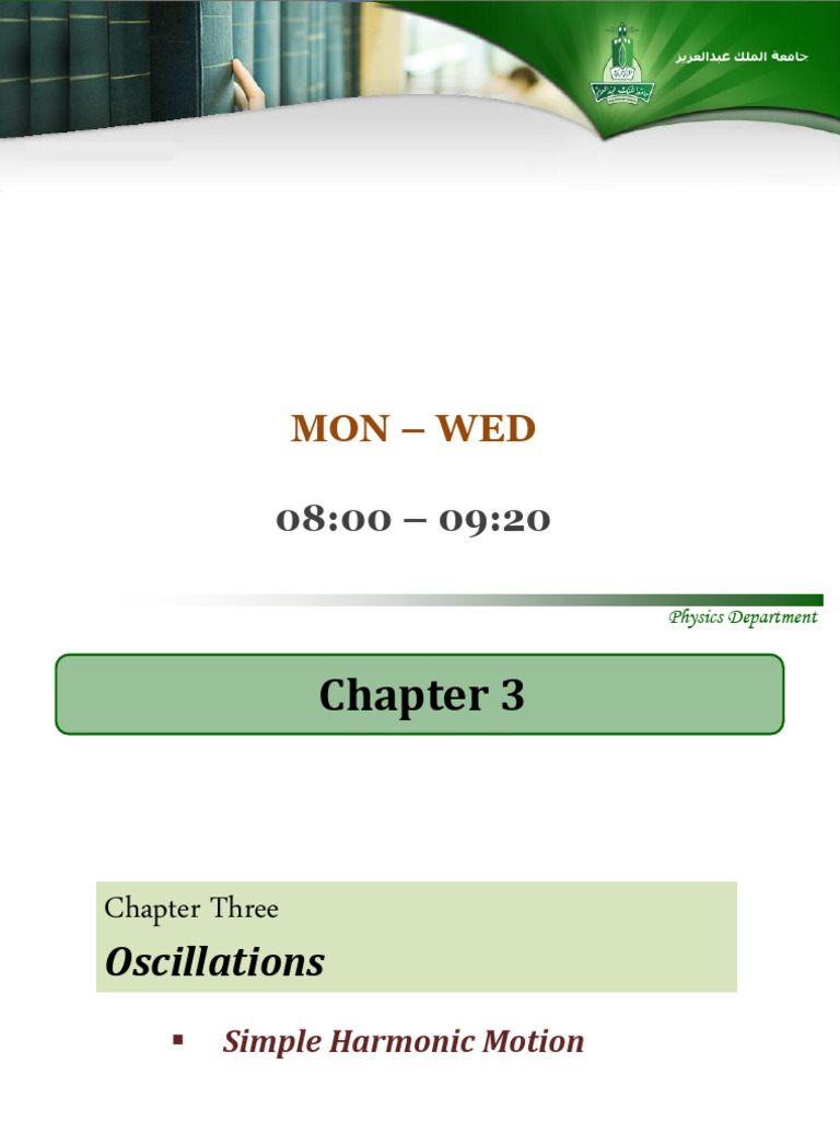 Phys 203 CH 3 Lecture 1 | PDF | Oscillation | Physical Phenomena
