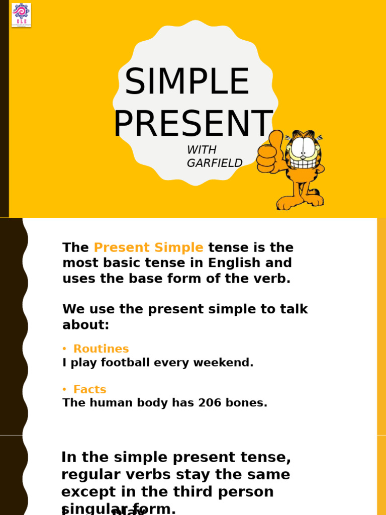 Simple Present With Garfield | PDF | Garfield | Syntax