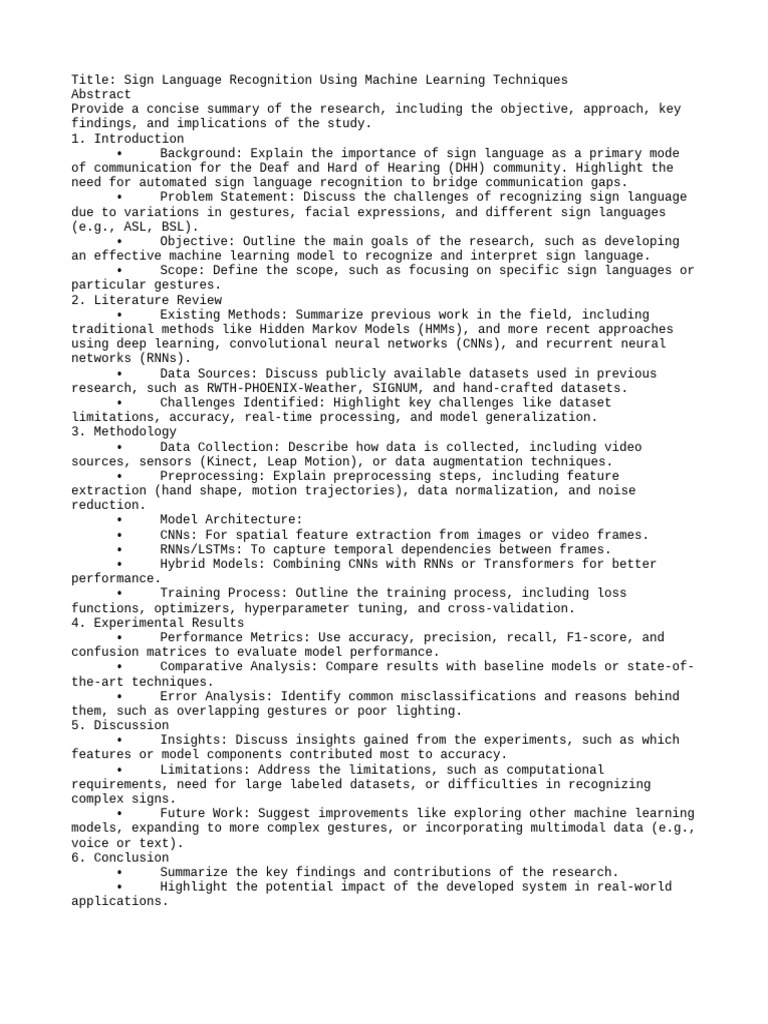 Research Paper Sign Language | PDF | Sign Language | Machine Learning