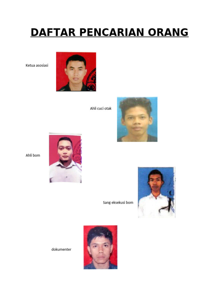DAFTAR PENCARIAN ORANG | PDF
