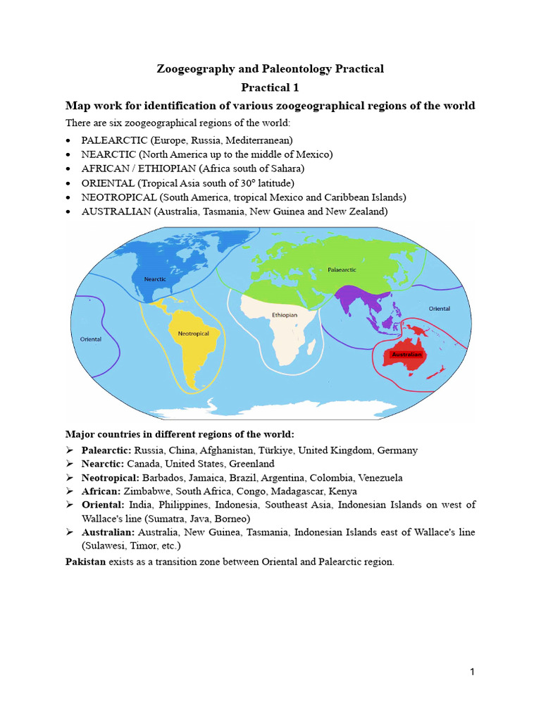 Zoogeography & Faunal Regions Guide | PDF | Panthera