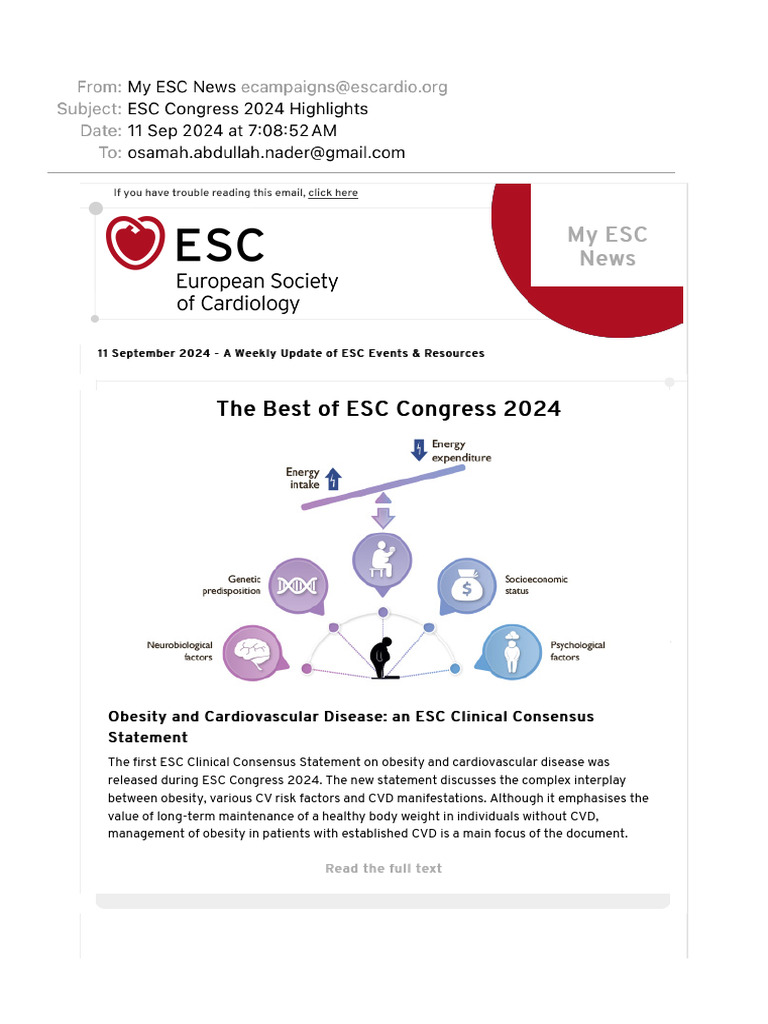 ESC Congress 2024 Highlights & Guidelines | PDF | Cardiovascular ...