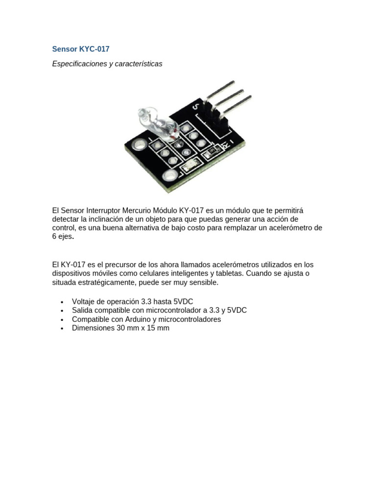 Sensor KY-017: Alternativa Económica | PDF | Tecnología