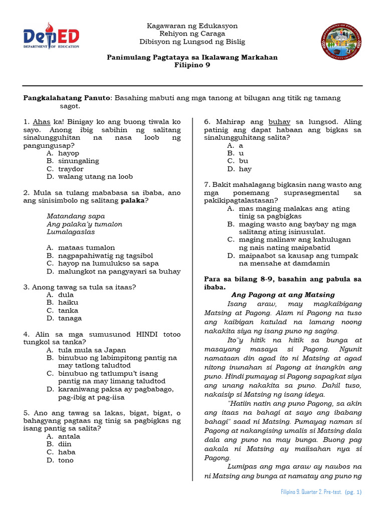 G9-Filipino-TQ | PDF