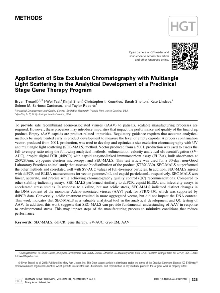 Application of Size Exclusion Chromatography | PDF | Laboratory Techniques