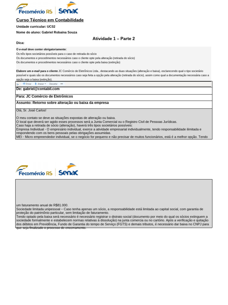 Atividade 1 - UC 02 Modelo de Entrega 2 | PDF