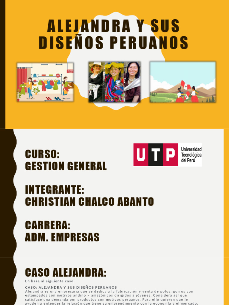 Alejandra y sus diseños peruanos - CHRISTIAN CHALCO | PDF | Iniciativa ...