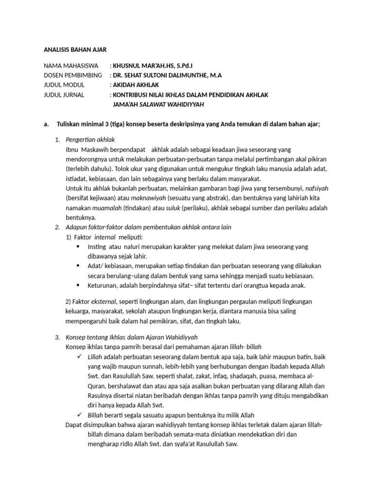 Analisis Bahan Ajar KB 2 Aa | PDF | Sains & Matematika