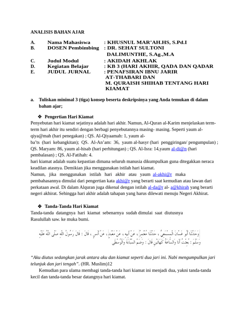 Analisis Bahan Ajar KB 3 Aa | PDF