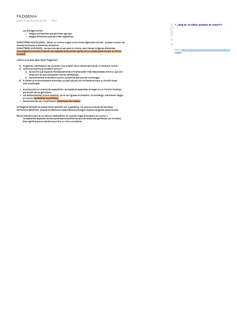 FILOGENIA | PDF | Filogenética | Homología (biología)