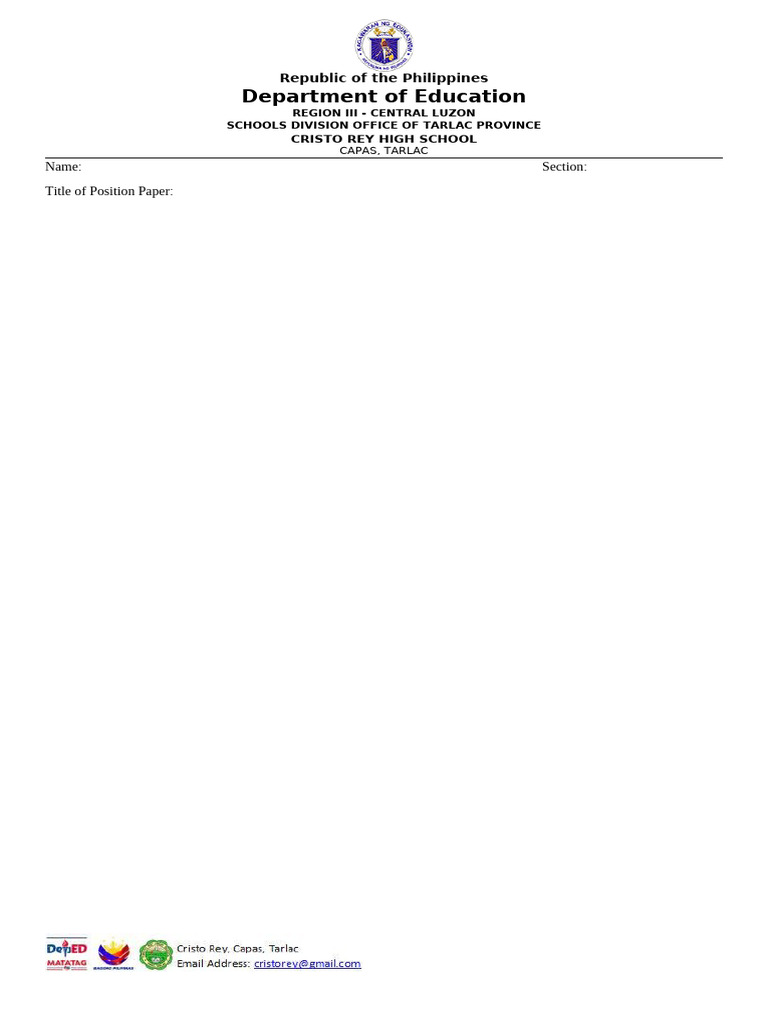 Position Paper Format | PDF