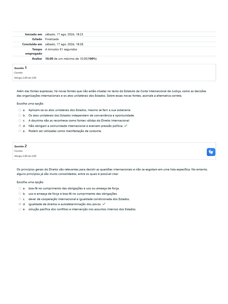 D Intern - Ativ 1 | PDF | Direito Internacional | Tratado
