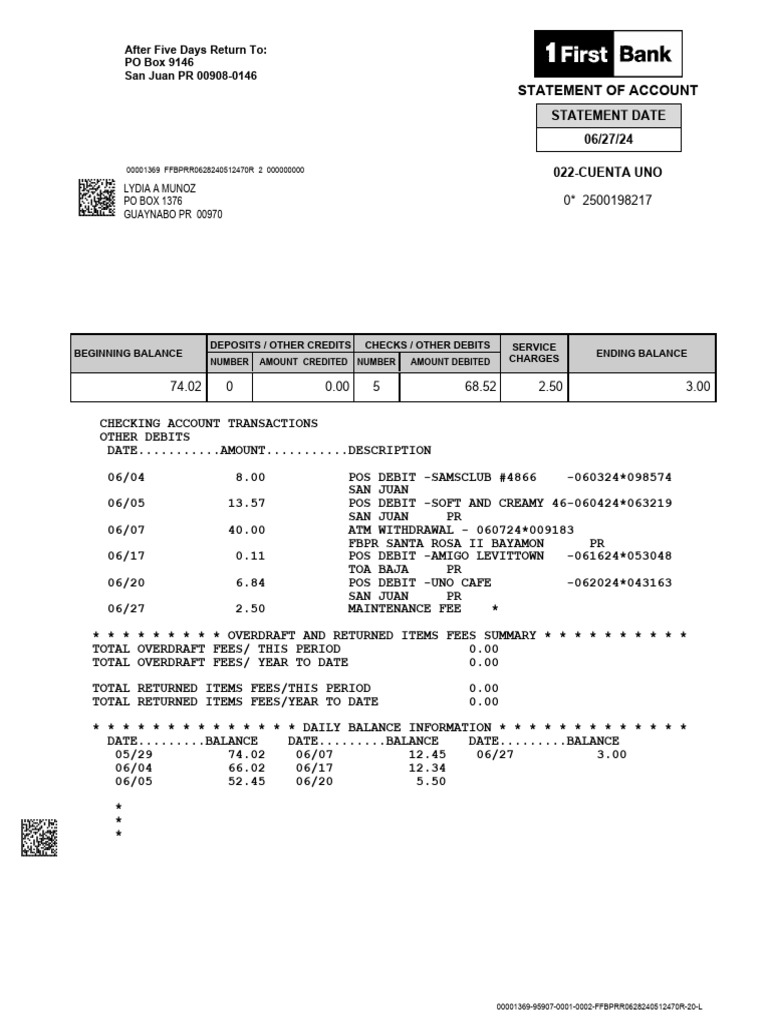 ExtractoDeCuenta 7-2024 | PDF | Overdraft | Debit Card