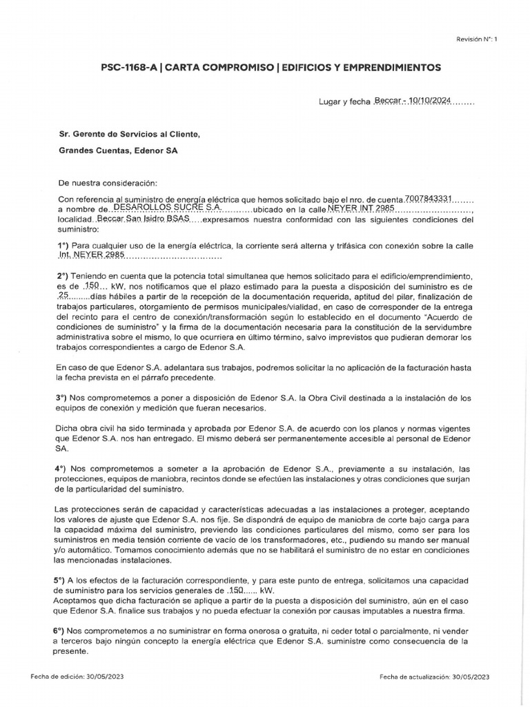 Scan Carta - Compromiso - Completa Firmada | PDF