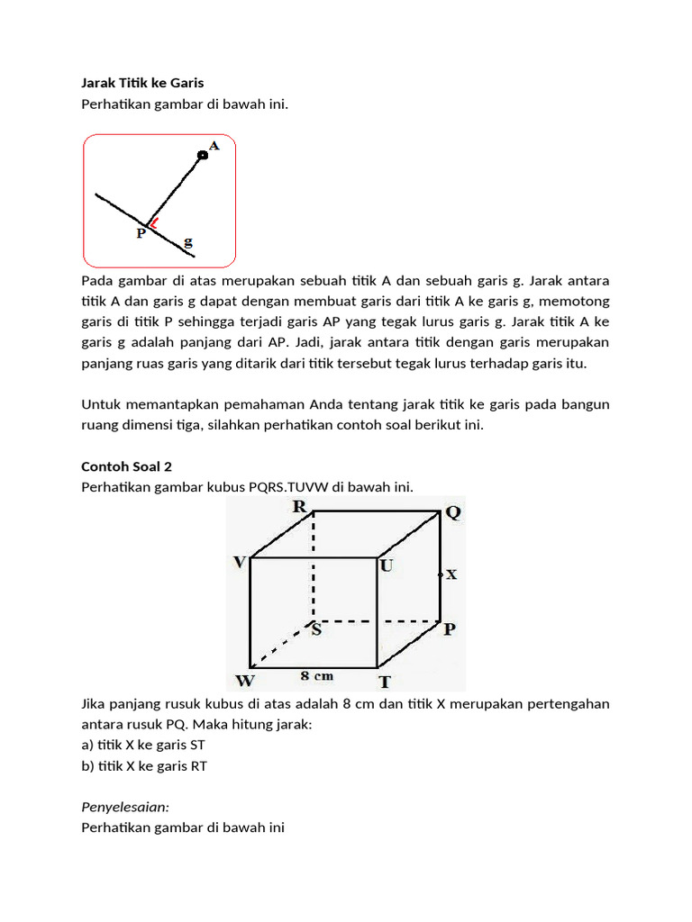 Jarak Titik THD Garis & Bidang | PDF