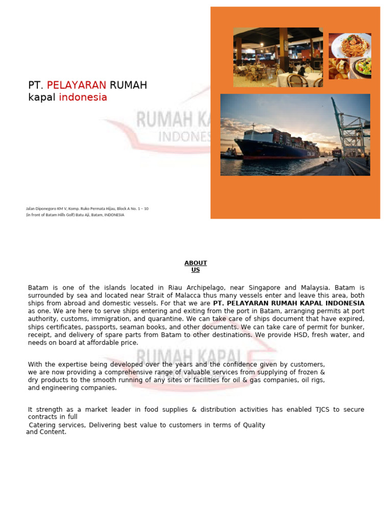 Pt. Pelayaran Rumah Kapal Indonesia Profil | PDF
