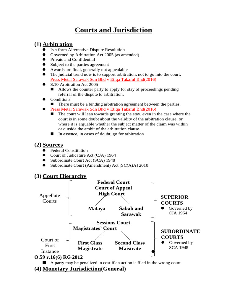 Understanding Courts and Jurisdiction | PDF | Arbitration | Judiciaries