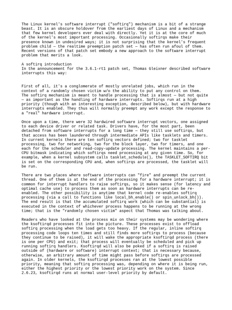Software Interrupts and Realtime | PDF | Process (Computing) | Thread (Computing)