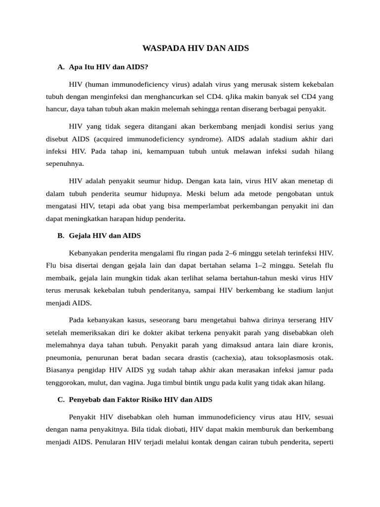 Waspada Hiv Dan Aids | PDF