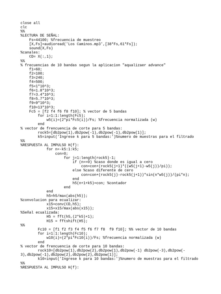 Filtro Multinivel | PDF | Algoritmos | Procesamiento de la señal